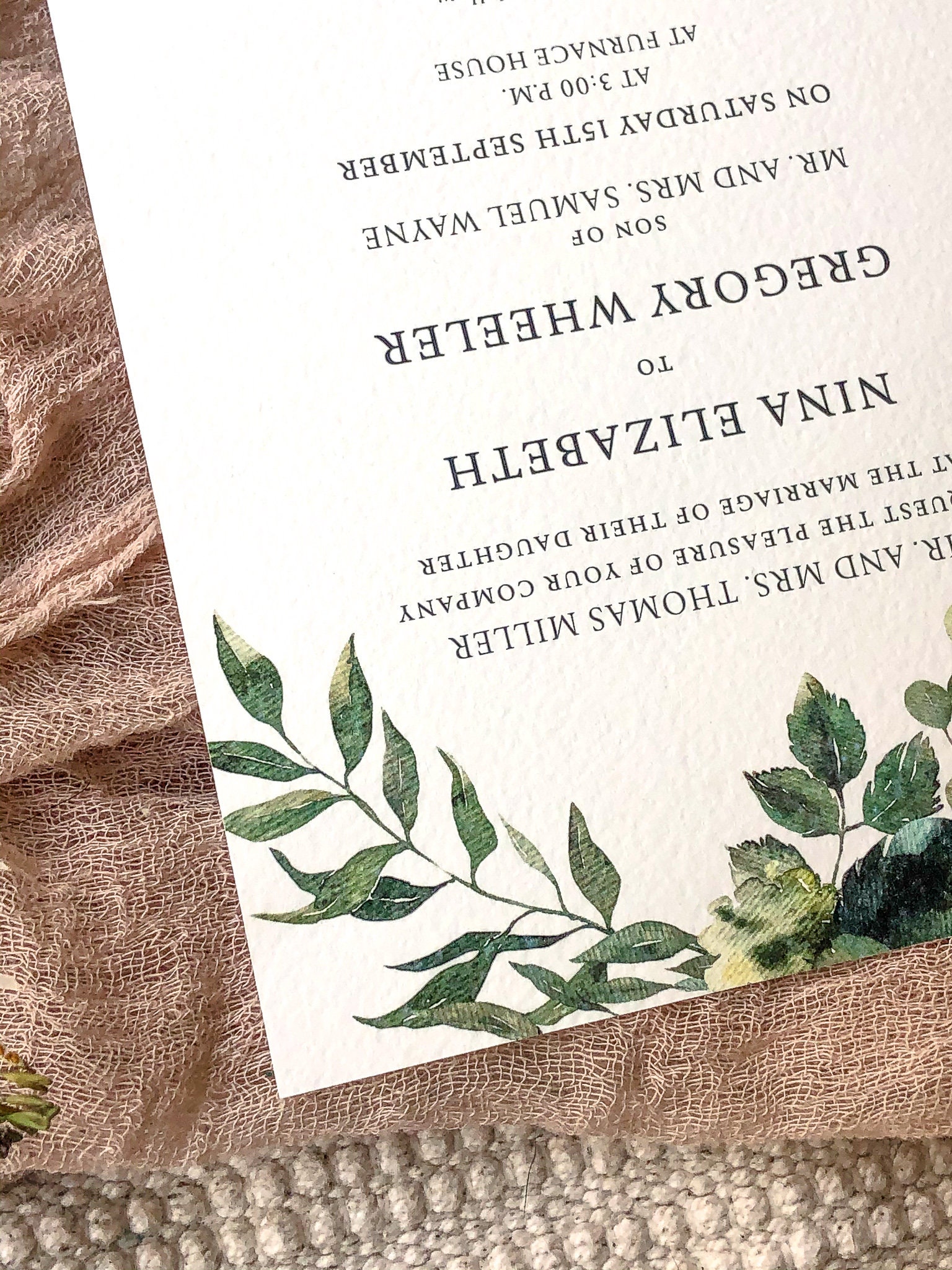 Greenery Wedding Invitation Set Wedding Map Invitation Suite | Etsy