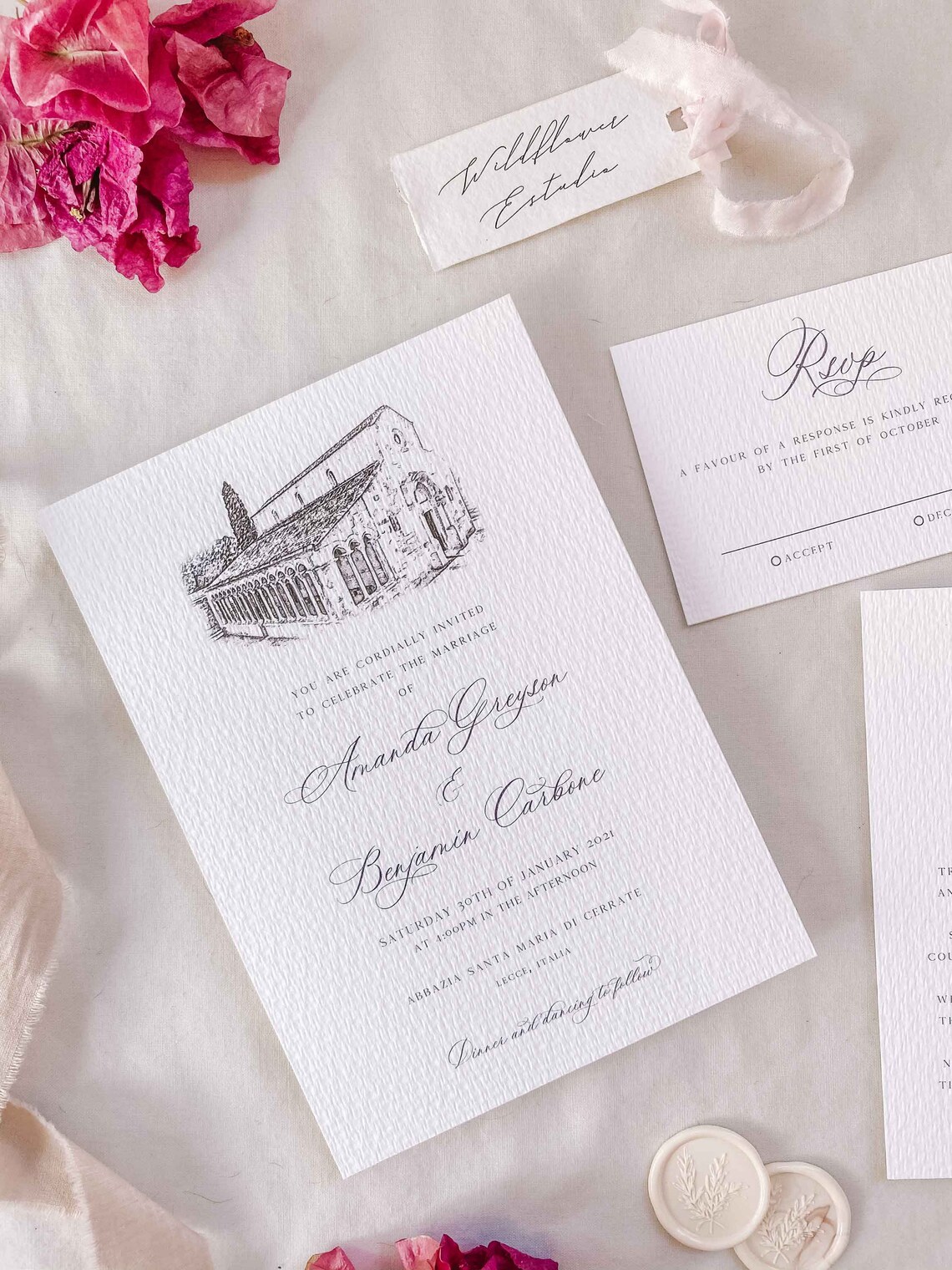 Wedding Invitation Venue Wedding Venue Illustration Wedding - Etsy