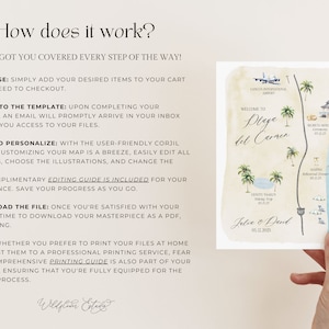 Wedding Map Invitation Template, Fully Editable DIY Wedding Map Creator ...