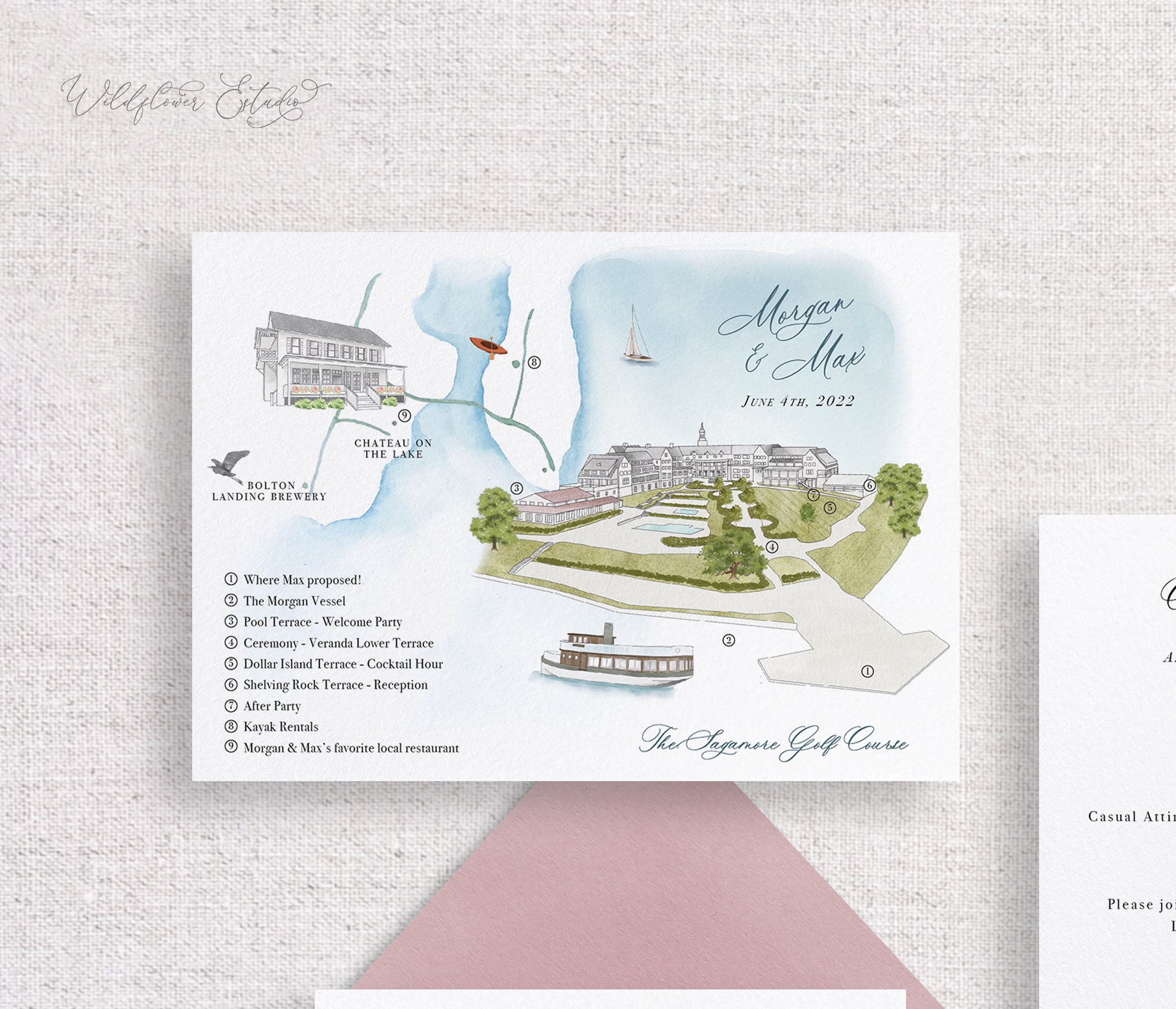 Custom Wedding Map Watercolor Wedding Map Printable Wedding | Etsy UK