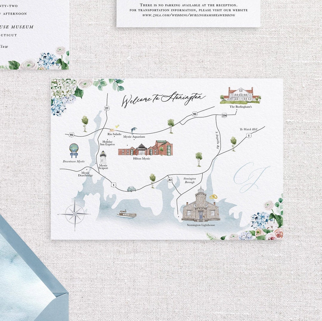 Custom Wedding Map, Wedding Map, Wedding Invitation Map, Map Wedding ...