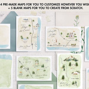 Wedding Map Invitation Template, Fully Editable DIY Wedding Map Creator ...