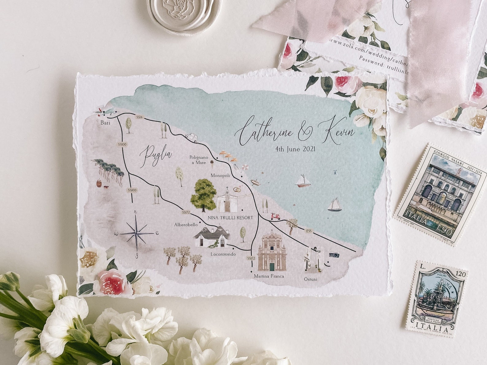 Custom Wedding Map Watercolor Wedding Map Unique Wedding - Etsy