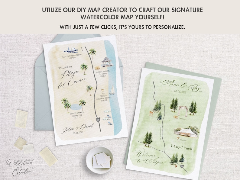 Wedding Map Template, Create Your Custom Wedding Map With Our Fully ...