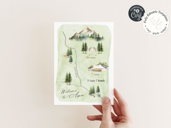 Map Wedding Invitation Template