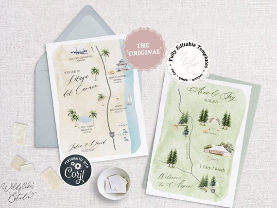 Map Template For Wedding DIY: Wedding Maps – Papercake Designs' Blog