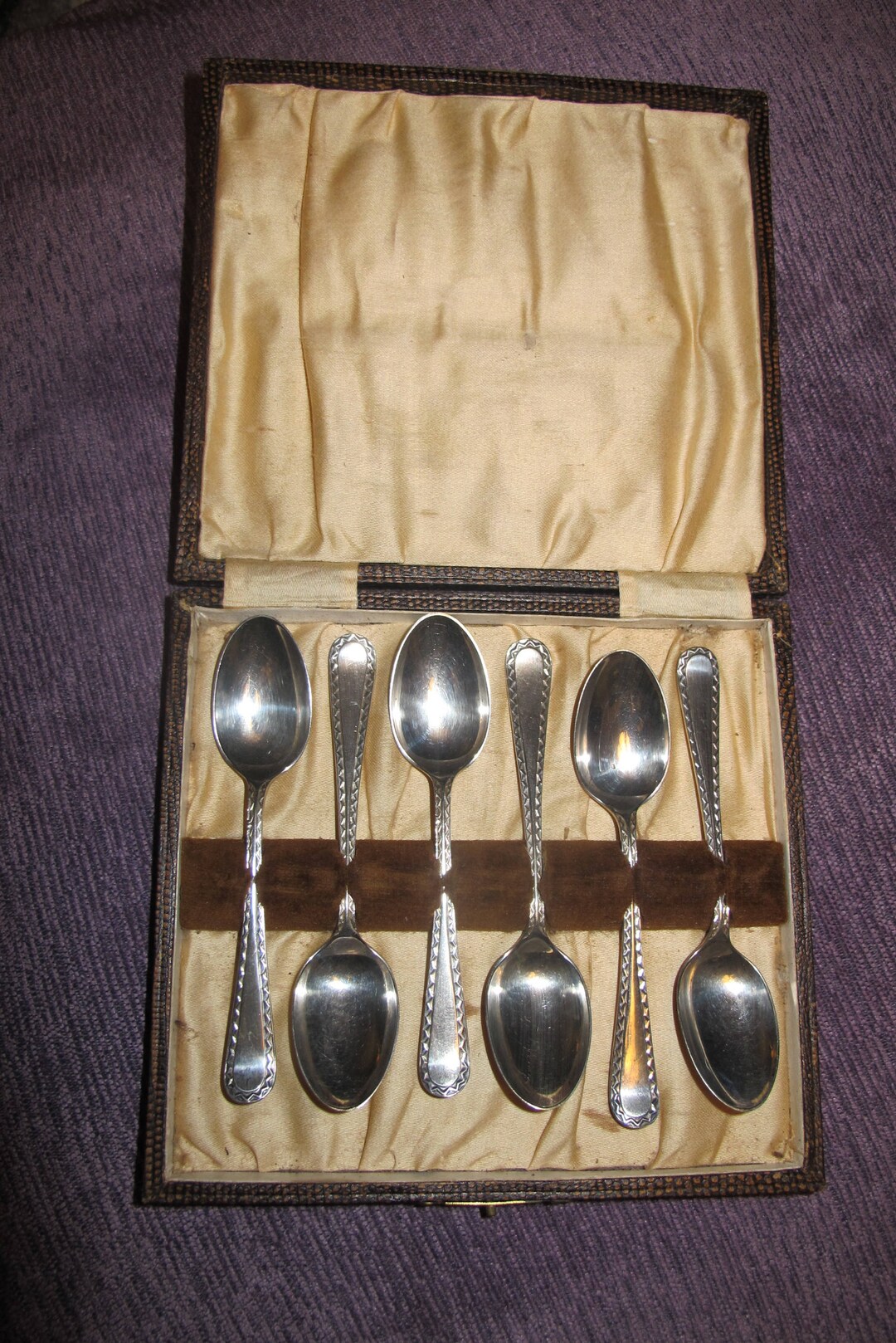 Small Silver Plate Spoons: Electroplate, UK Set of 6 in a Case - Etsy ...
