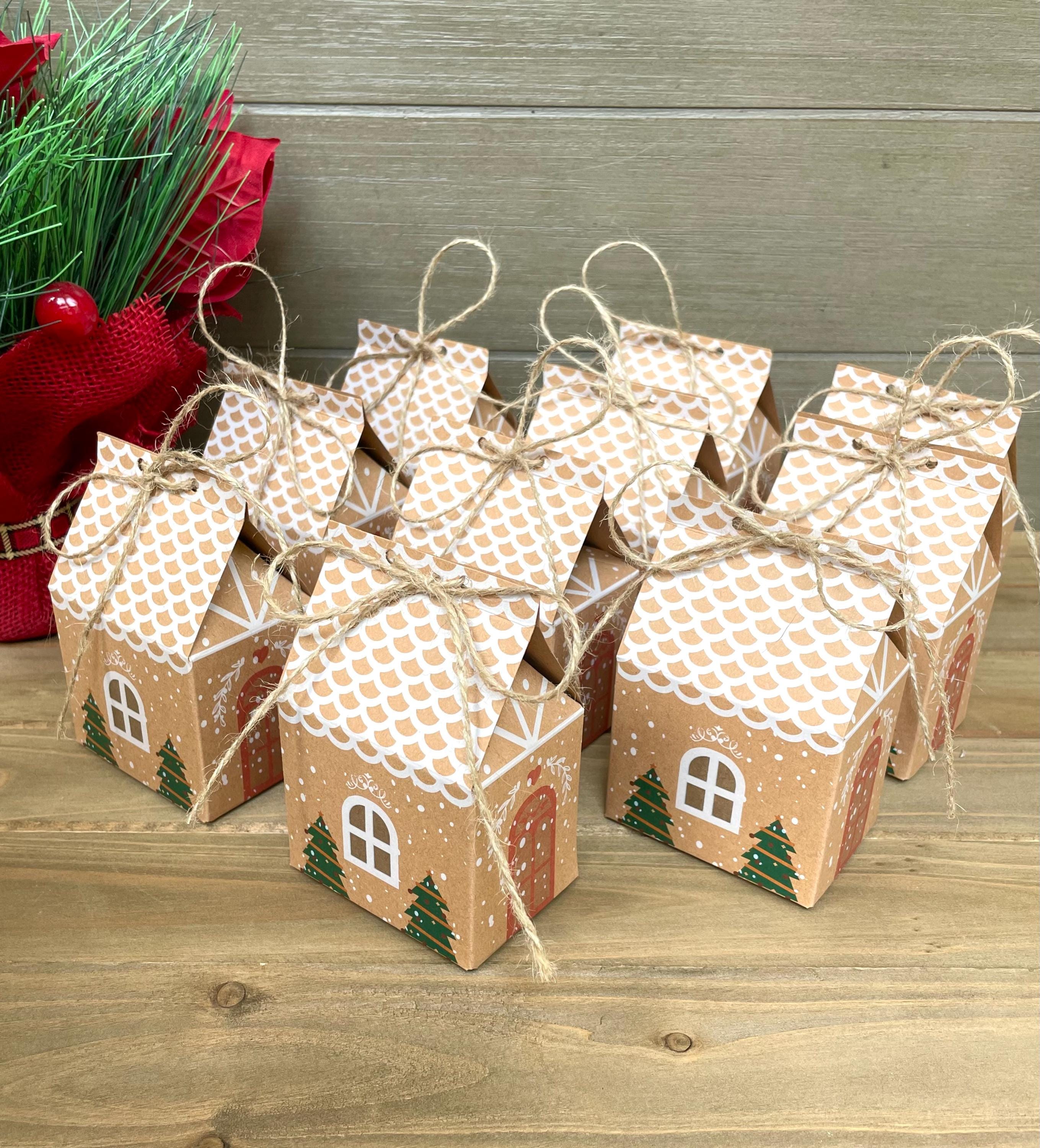 Set of 10 Christmas Favor Boxes, Holiday Favor Boxes, Christmas Treat ...