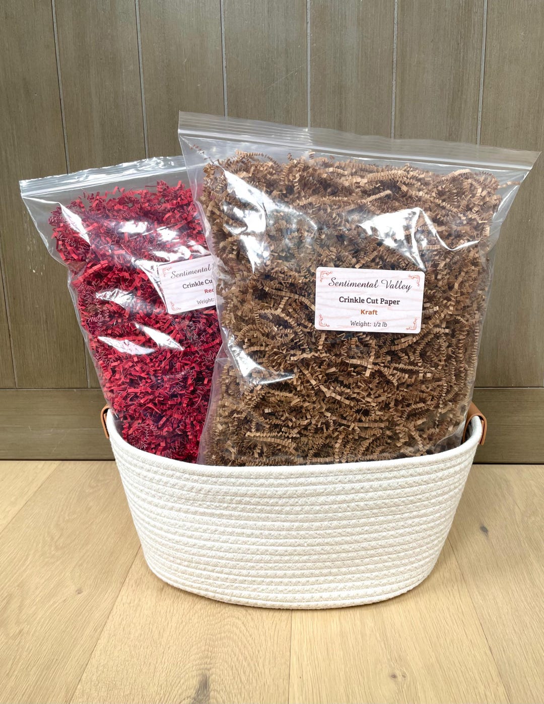 1/2 LB Crinkle Cut Paper, Gift Basket Filler, Christmas Basket Filler ...