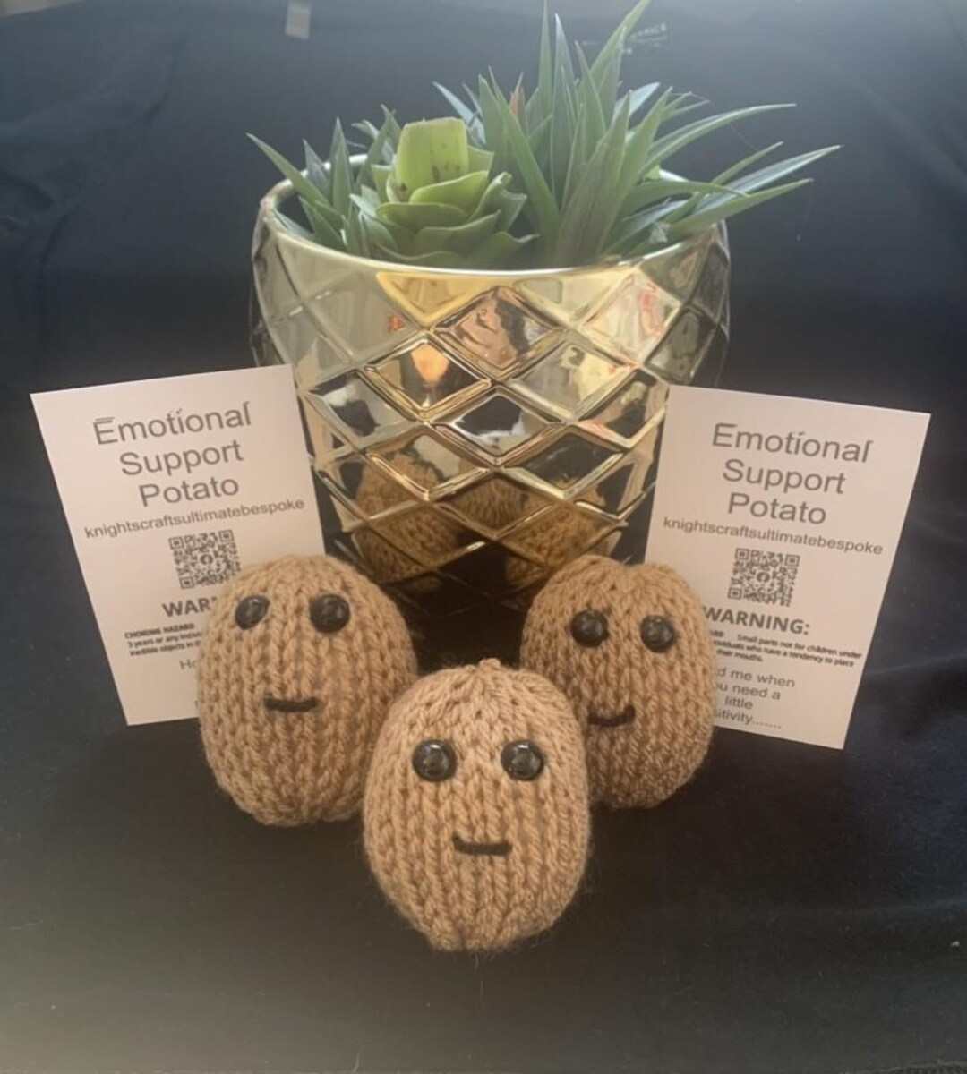 Hand Made Emotional Support Potato, Plush Toy Made With Wool and Safety ...
