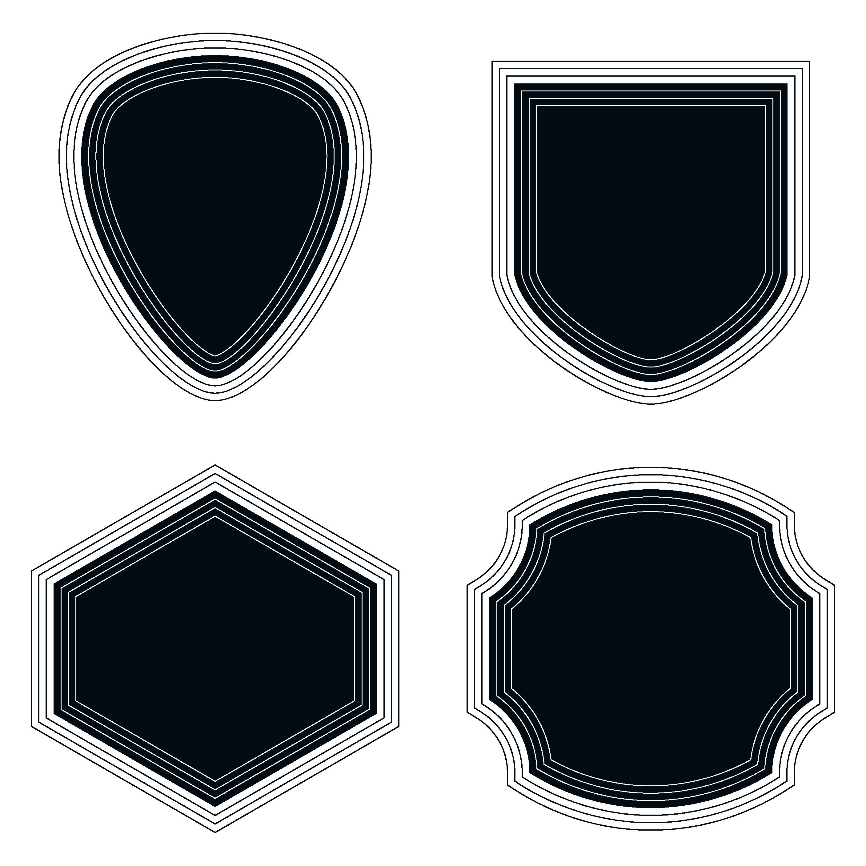 Digital Frames SVG Project Shapes Collection 48 Retro, Vintage ...