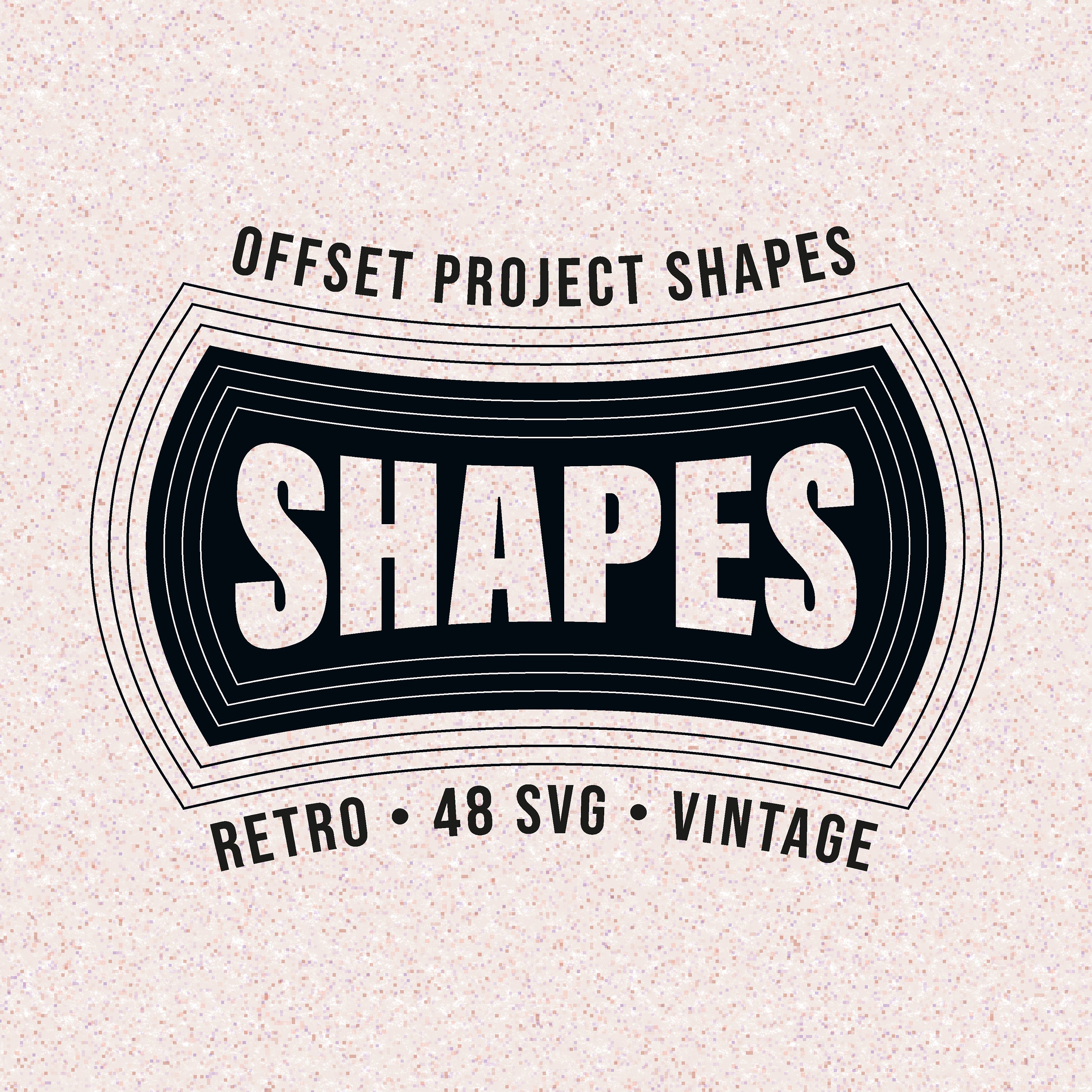 Digital Frames - SVG Project Shapes Collection - 48 Retro, Vintage ...