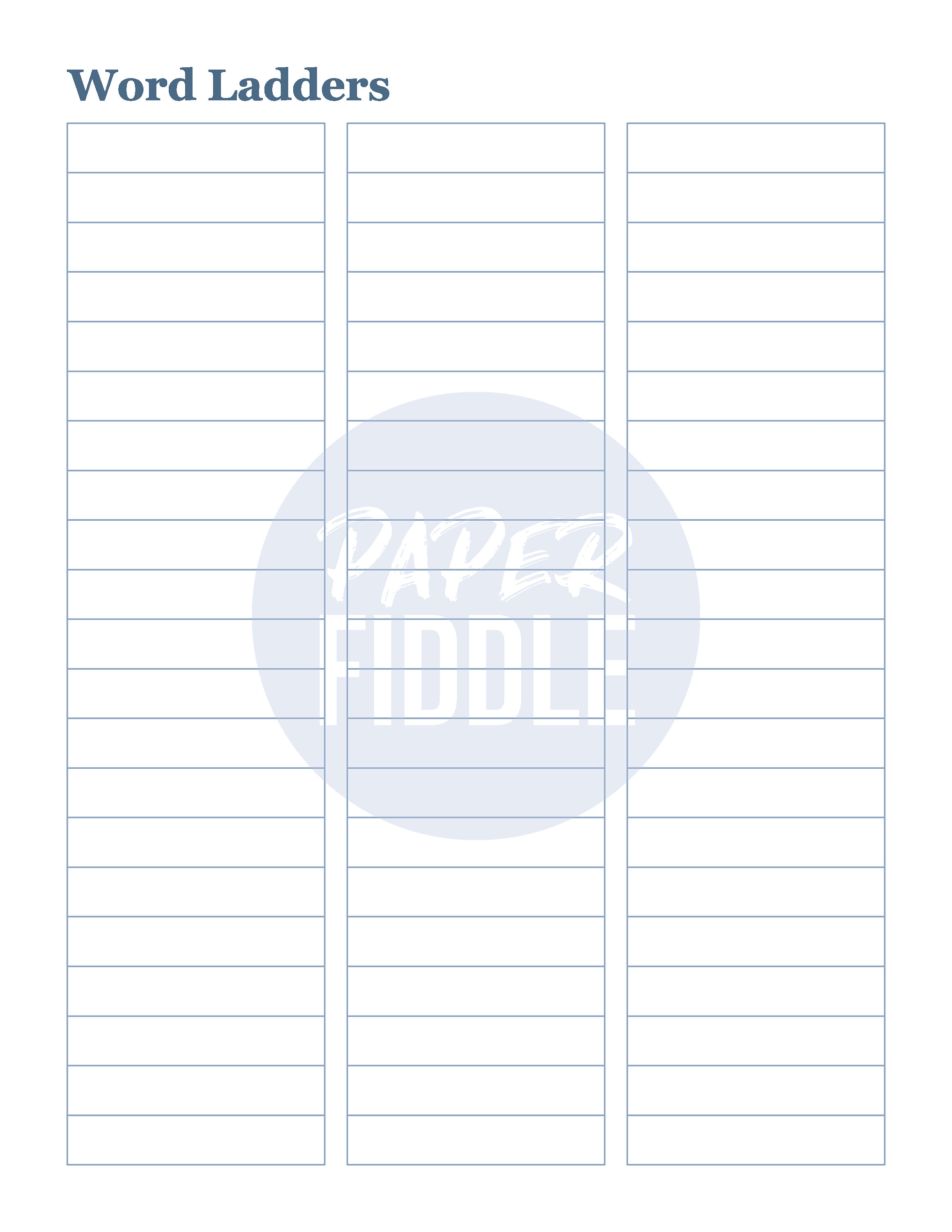 Word Ladders - Challenging Word Connect Game - Printable Word Game ...