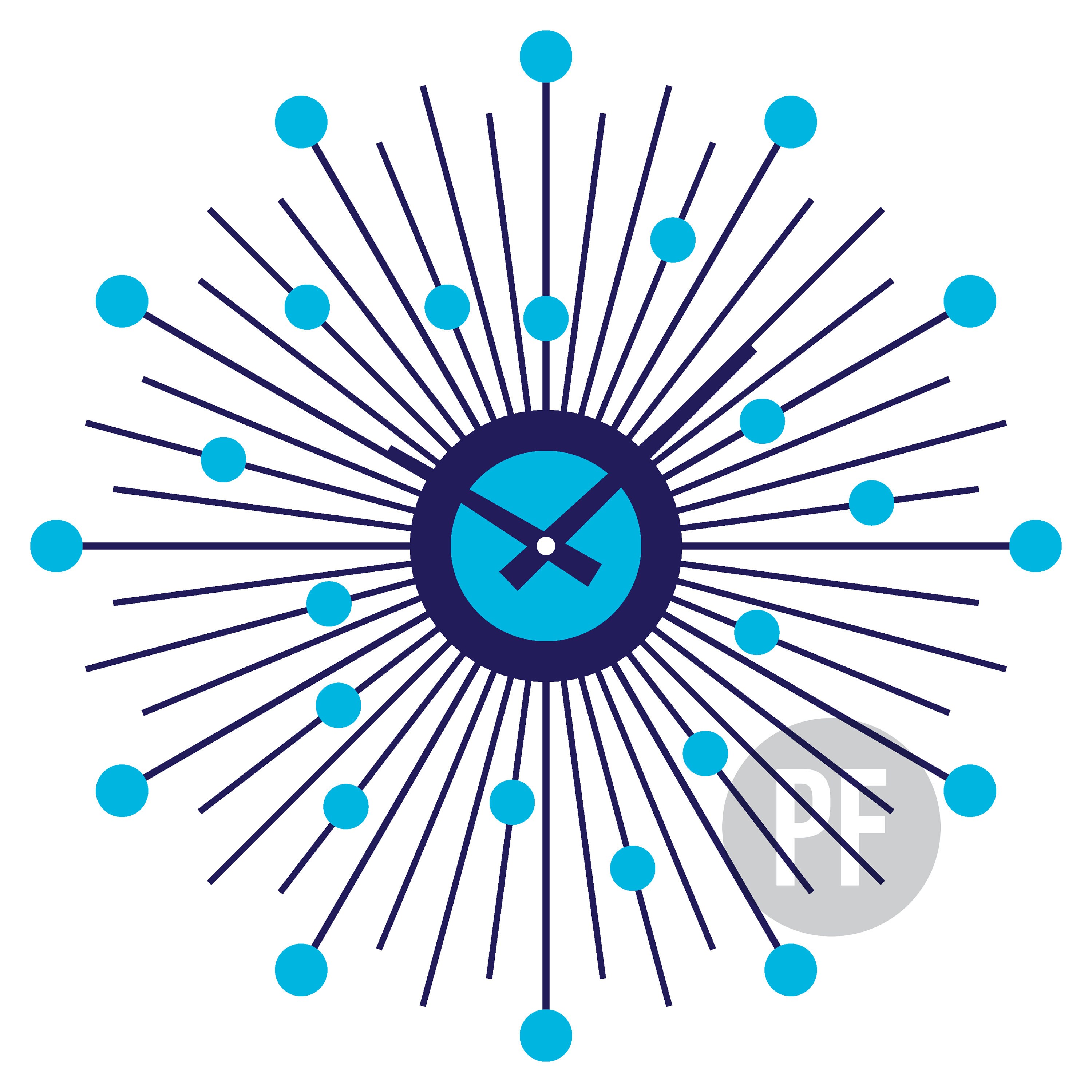 Atomic 1950s Wall Clocks - Mid Century Modern Clipart - Fully Editable ...