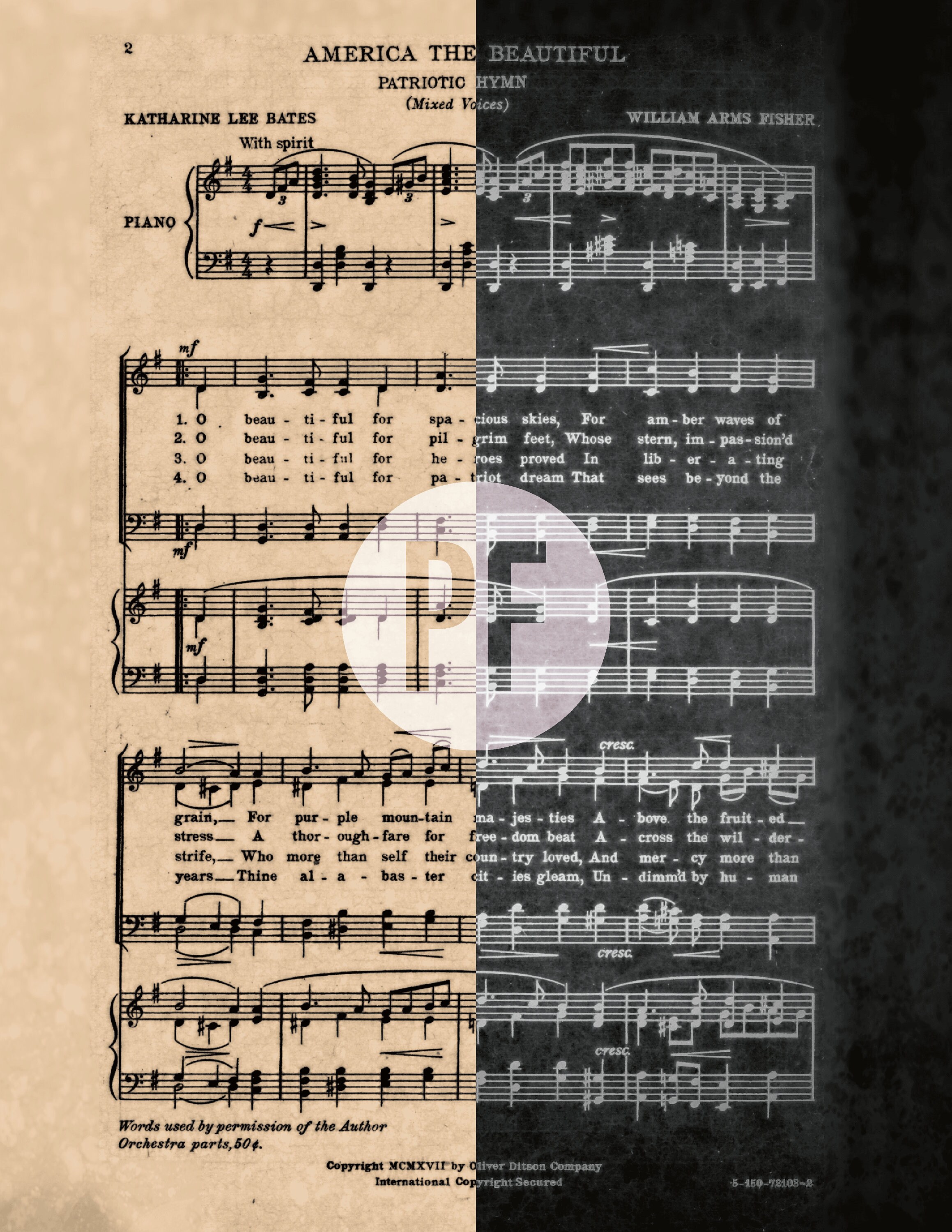 Patriotic Sheet Music - Chalkboard and Old Paper Collection - American ...