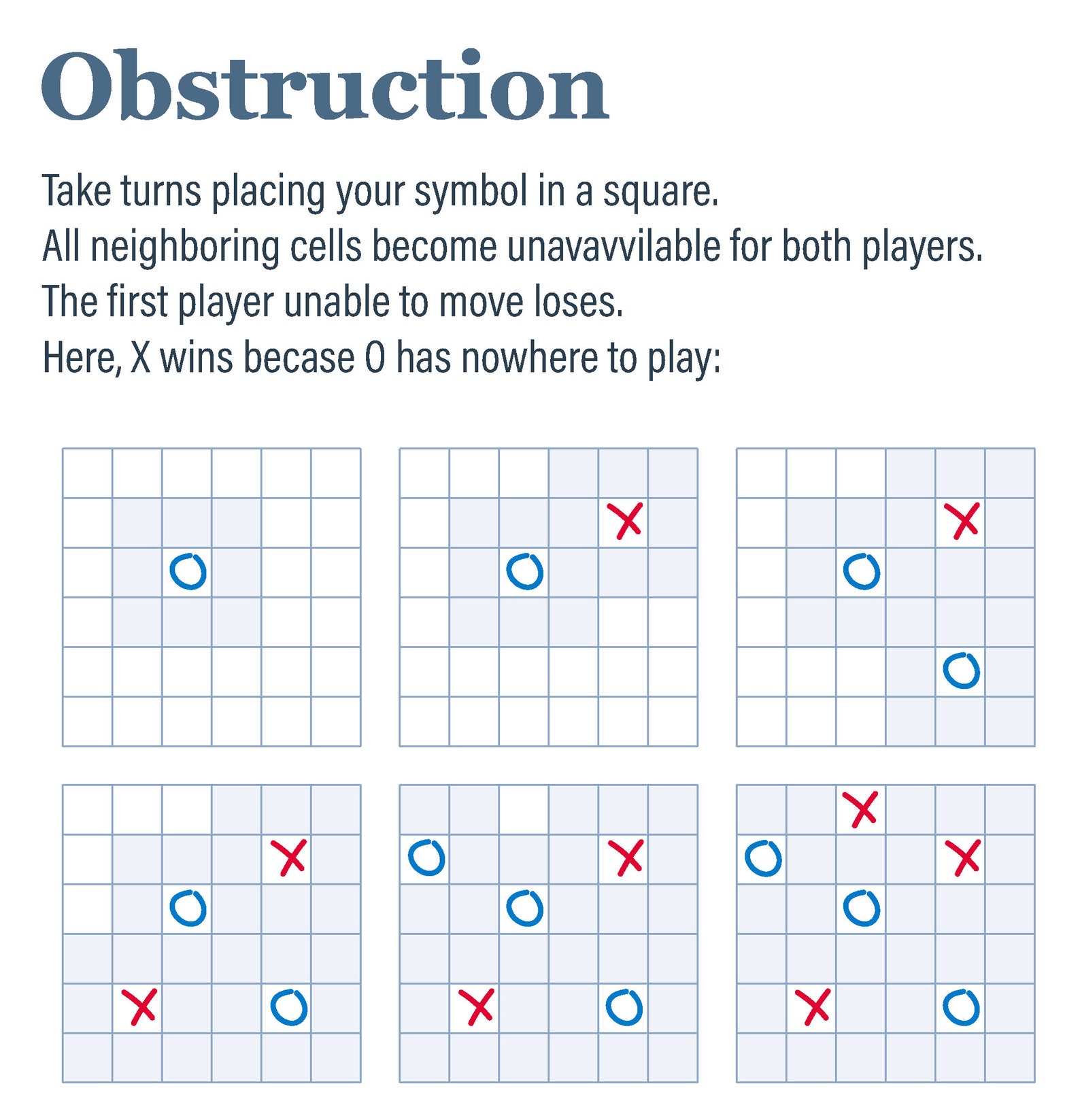 Obstruction - Fast Territory Capture Game - Printable 2 Player Game ...