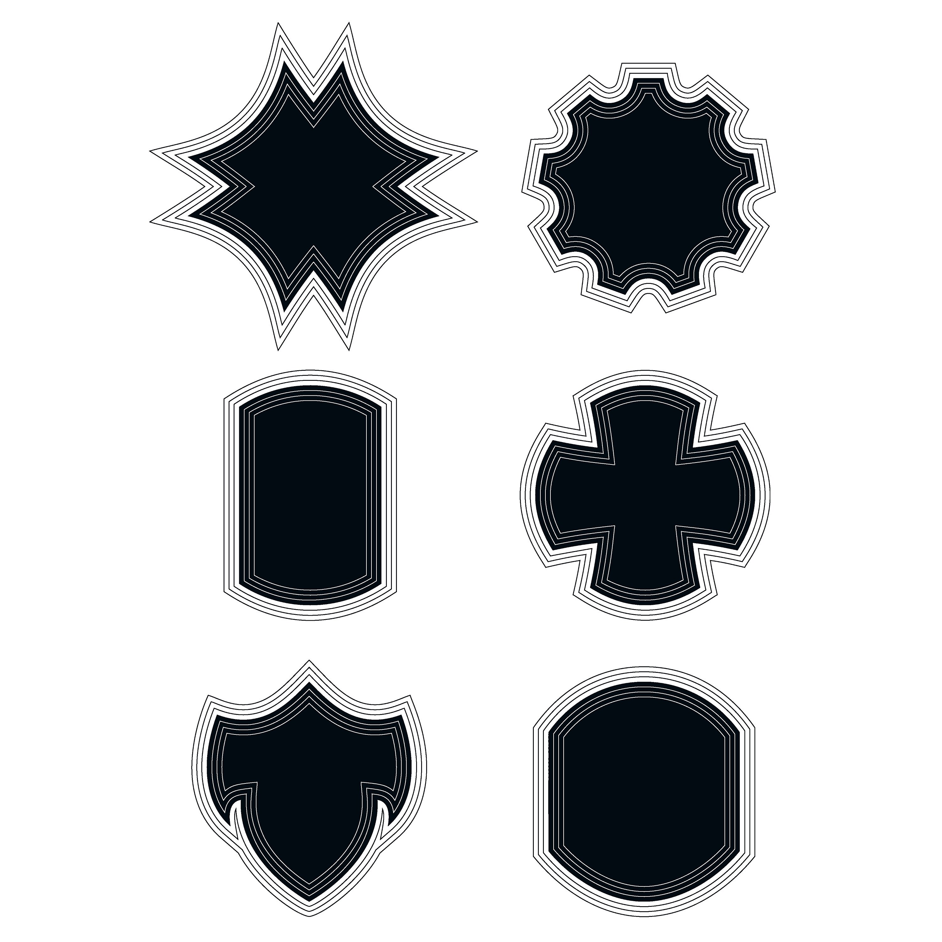 Digital Frames SVG Project Shapes Collection 48 Retro, Vintage ...