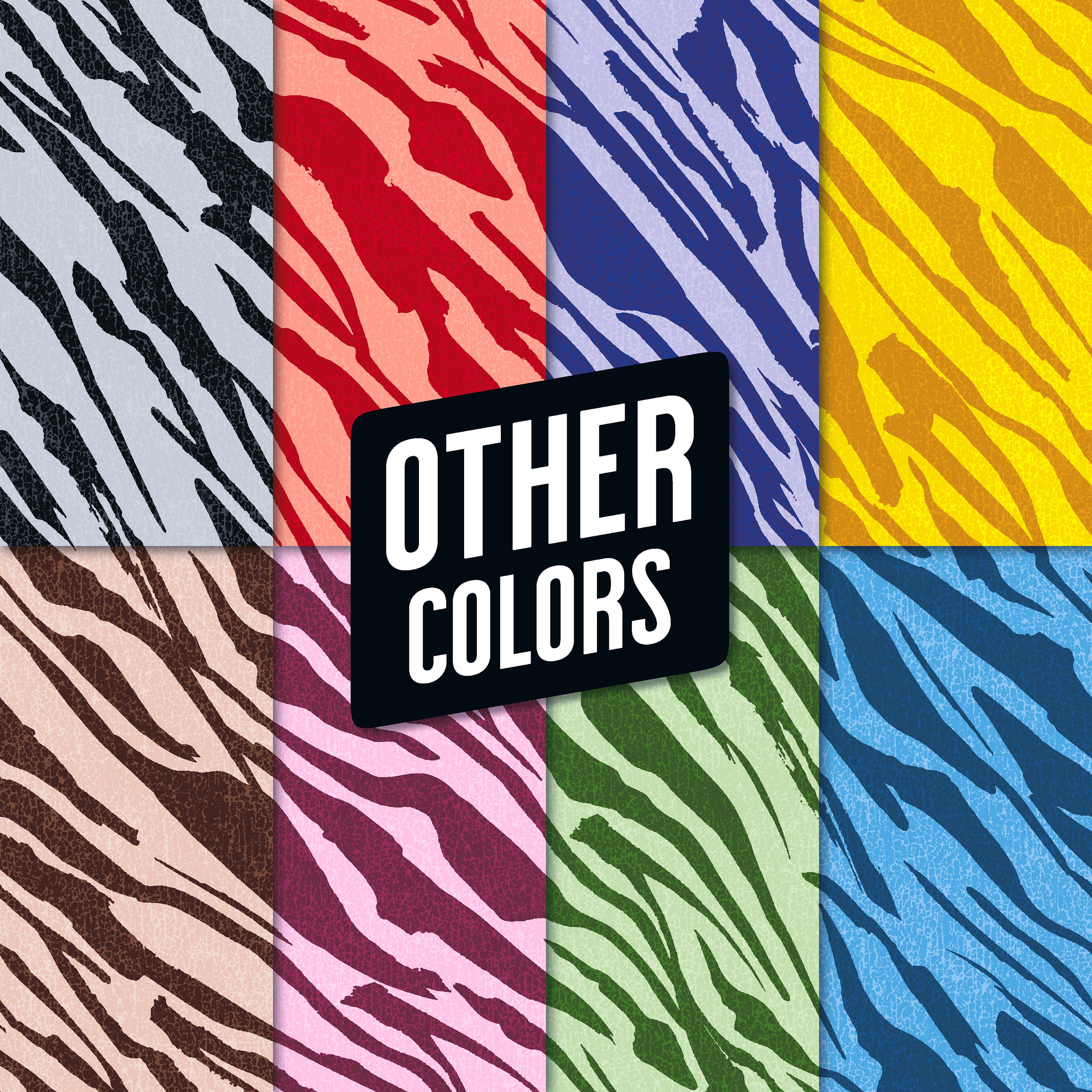 Yellow Tiger Print 5 patrones de repetición sin fisuras Textured ...