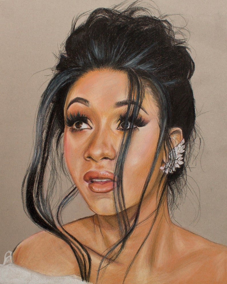 Cardi B Pencil Drawing Original Art - Etsy Cardi B Pencil Drawing Original Art - Etsy