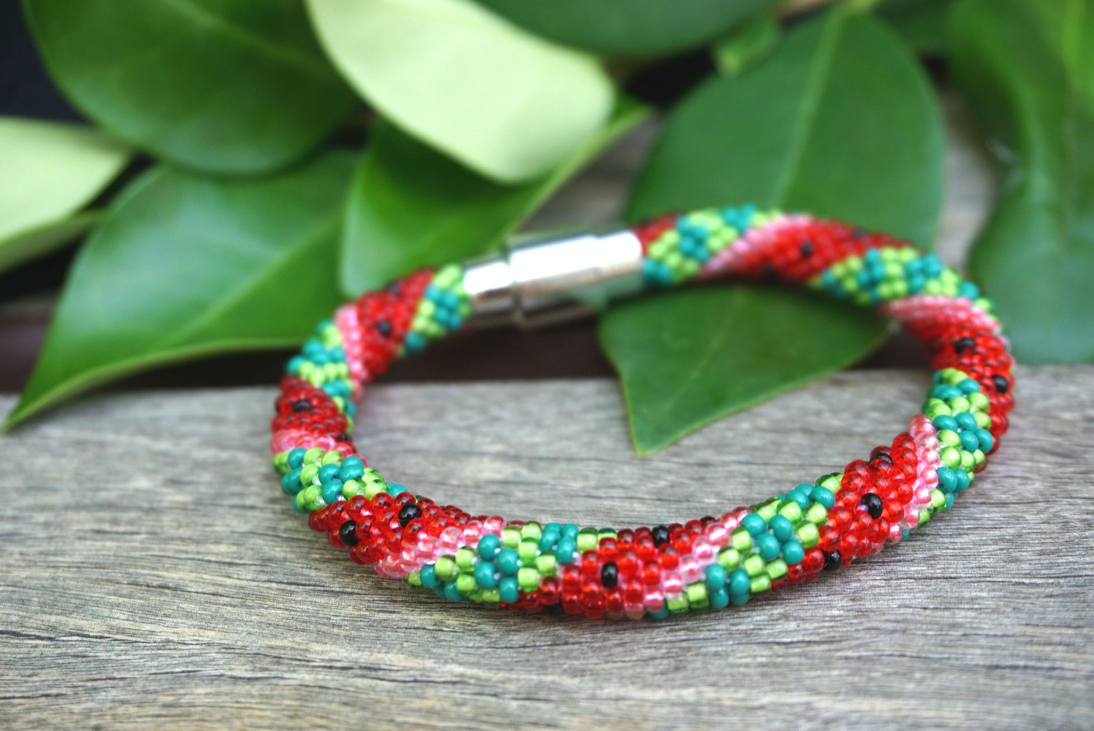 Watermelon Bracelet / Bright Summer Accessory - Etsy