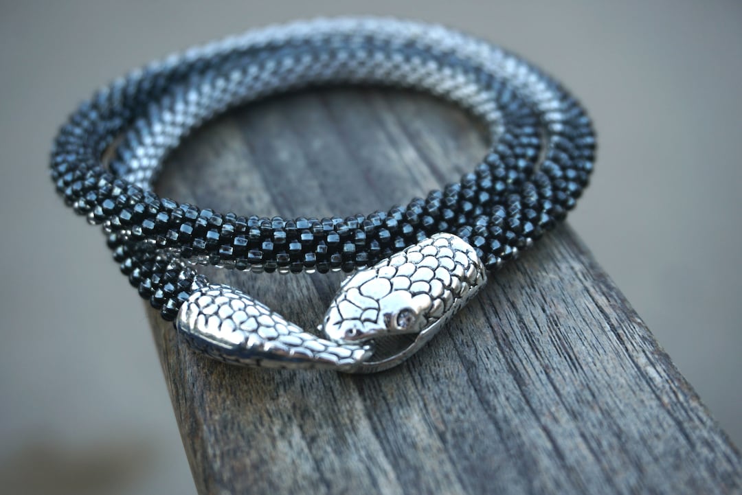 Snake Bracelet / Serpent Jewelry / Black Snake Choker Necklace ...