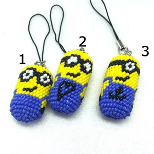 Keychain Minions / Despicable Me / Handmade Beaded / Accessory for Bag ...