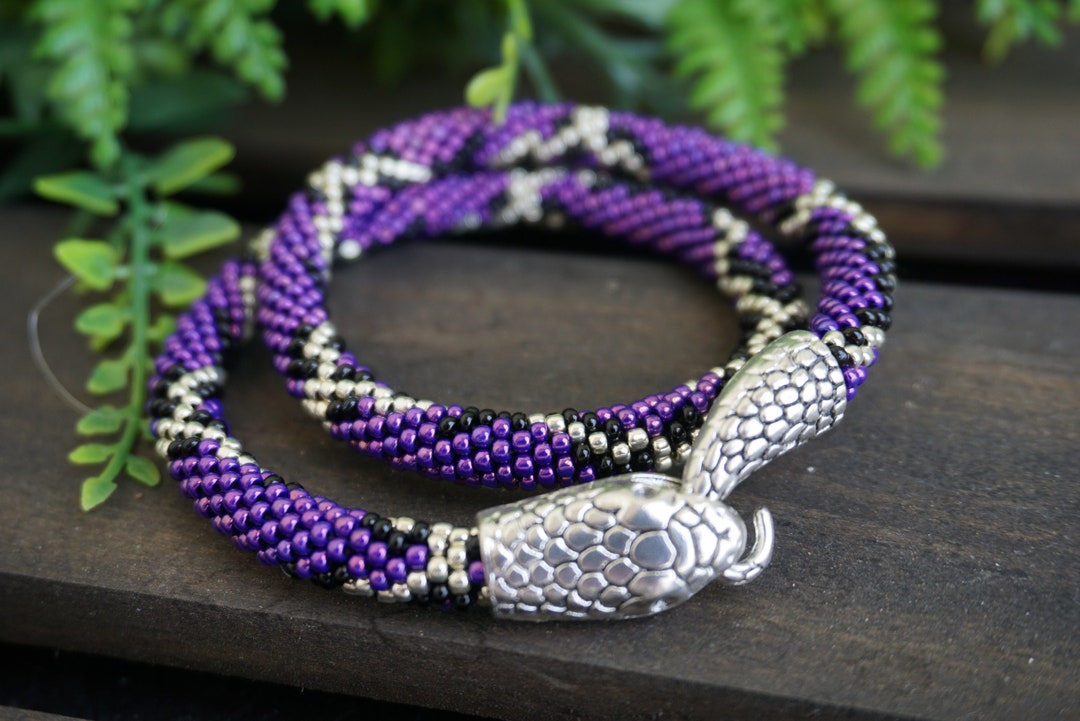 Purple Snake Necklace / Choker Necklace / Ouroboros Necklace - Etsy