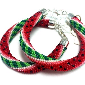 Watermelon Bracelet / Bright Summer Accessory - Etsy