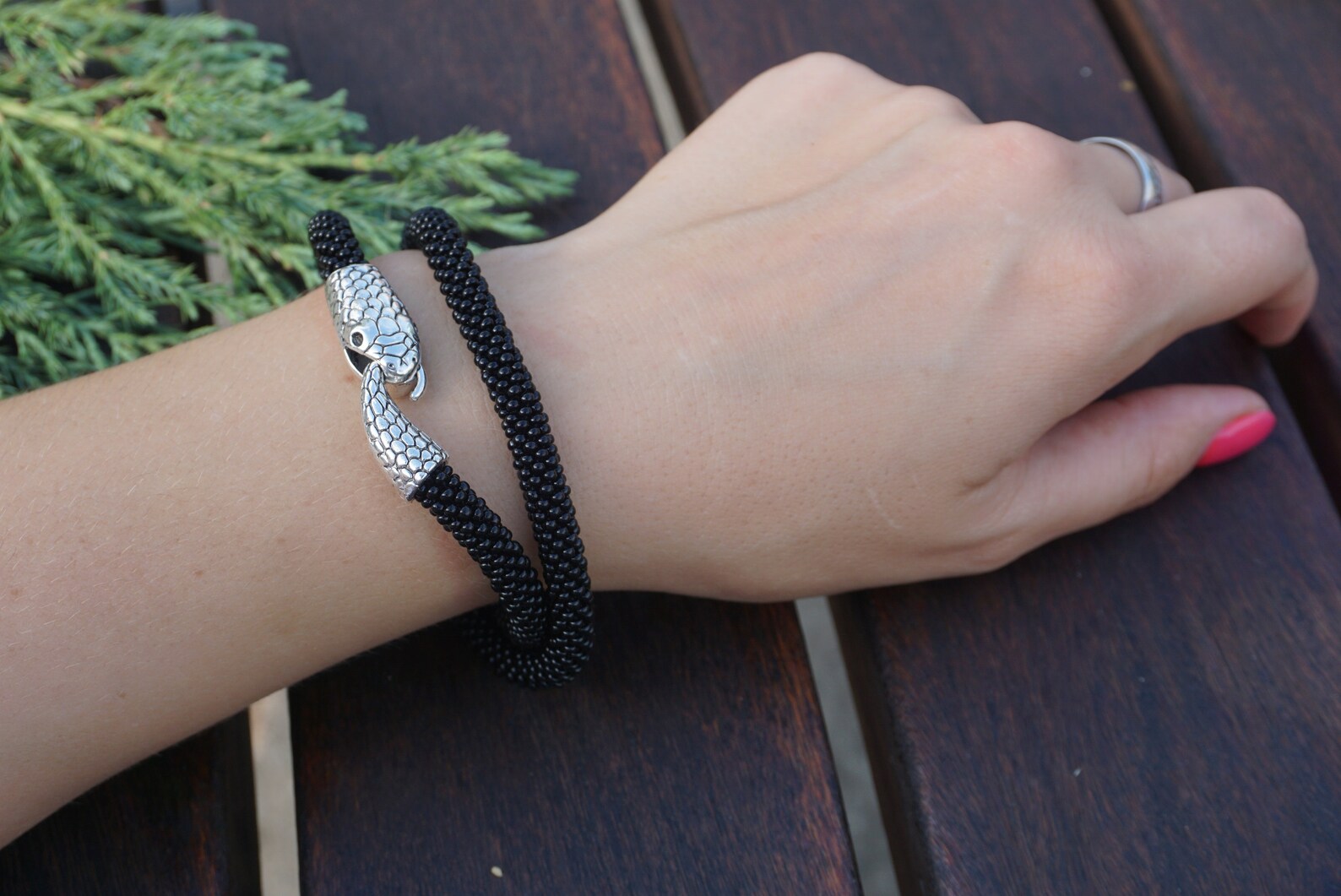 Black Snake Bracelet / Python Bracelet / Ouroboro Bracelet / - Etsy
