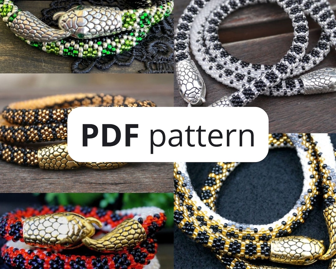 Snake Crochet Rope / Bead Crochet Necklace Pattern PDF - Etsy