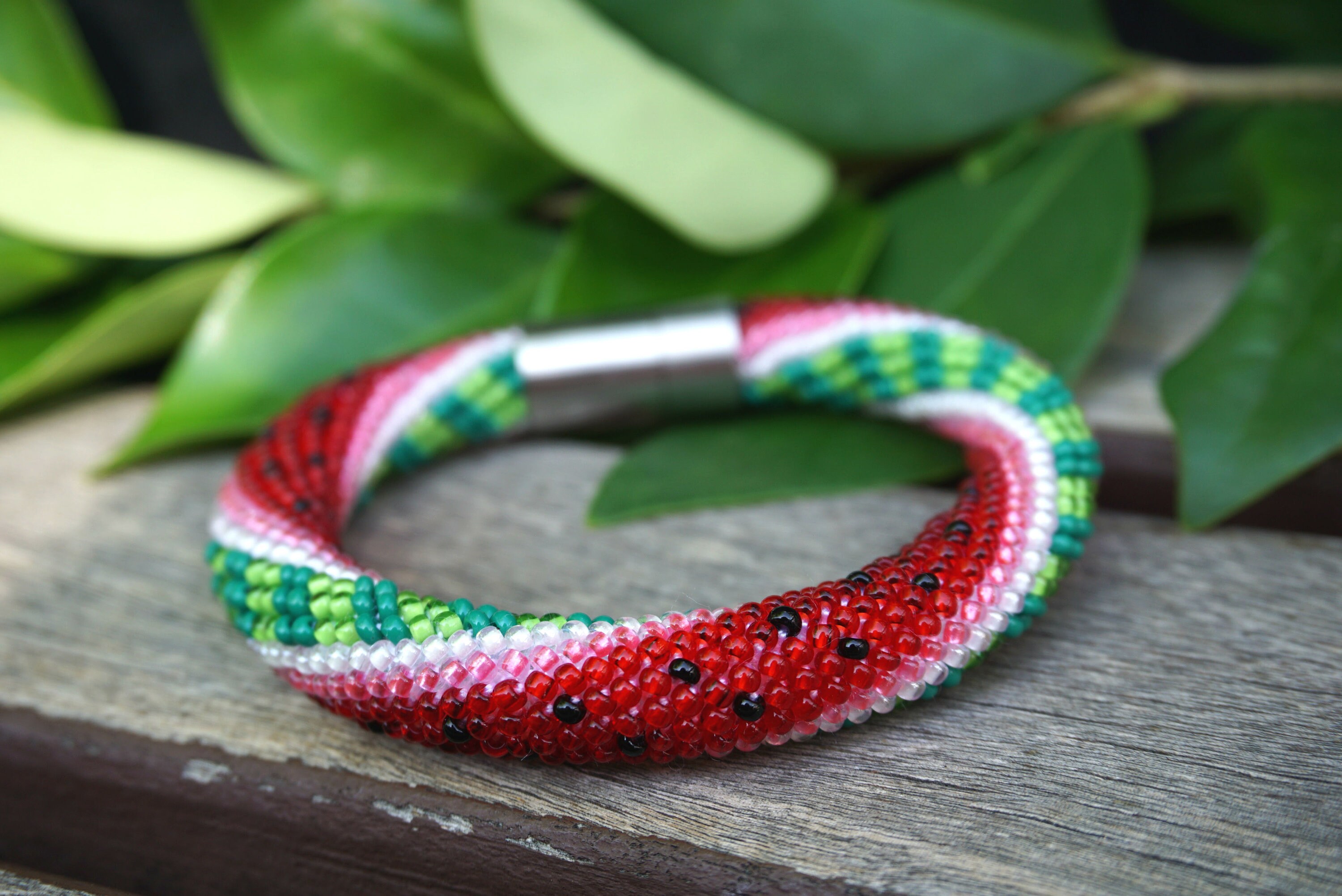 Watermelon Bracelet / Bright Summer Accessory - Etsy