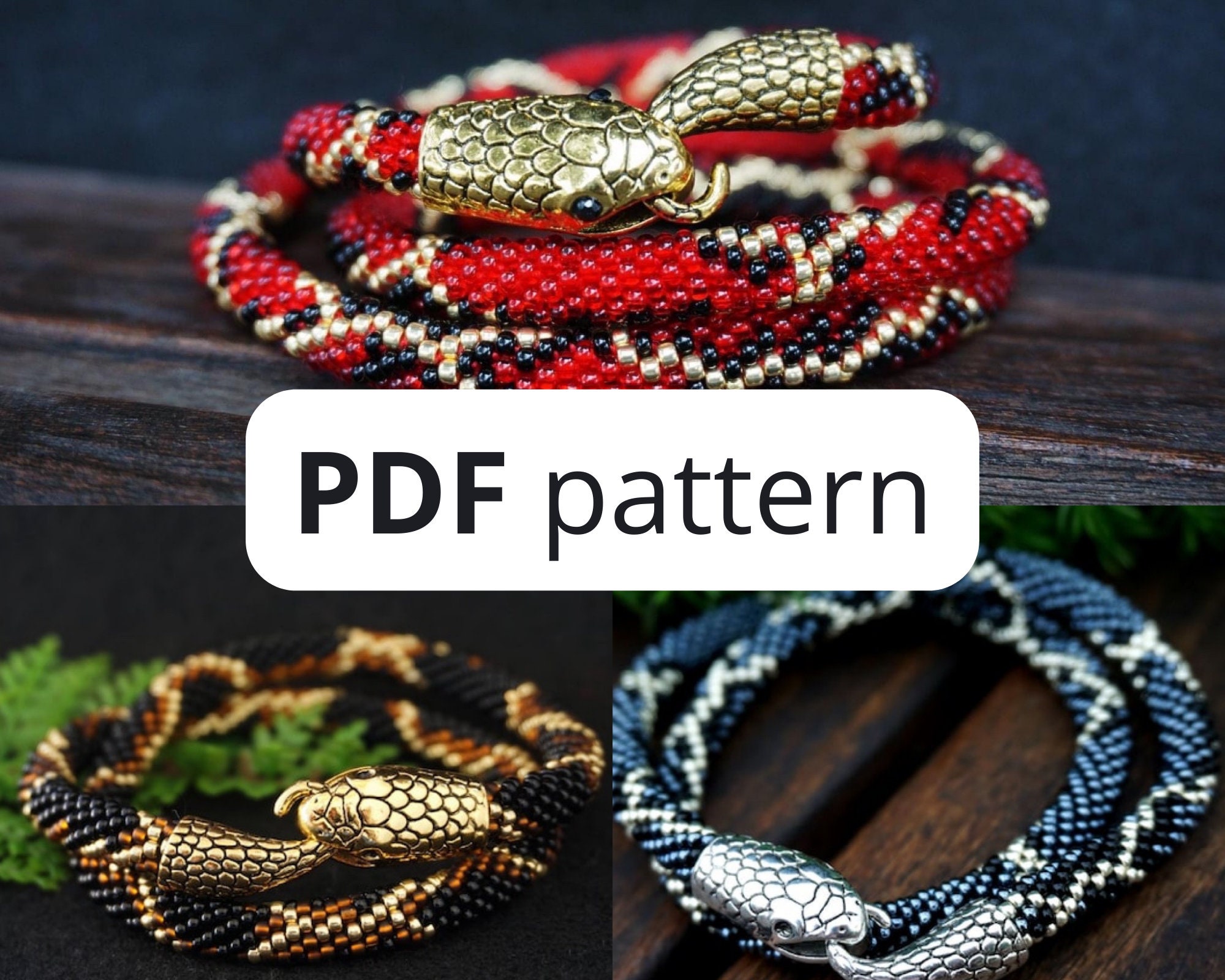 Snake Crochet Rope / Bead Crochet Necklace Pattern PDF - Etsy