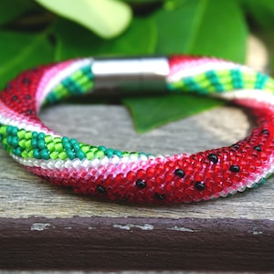 Watermelon Bracelet / Bright Summer Accessory - Etsy