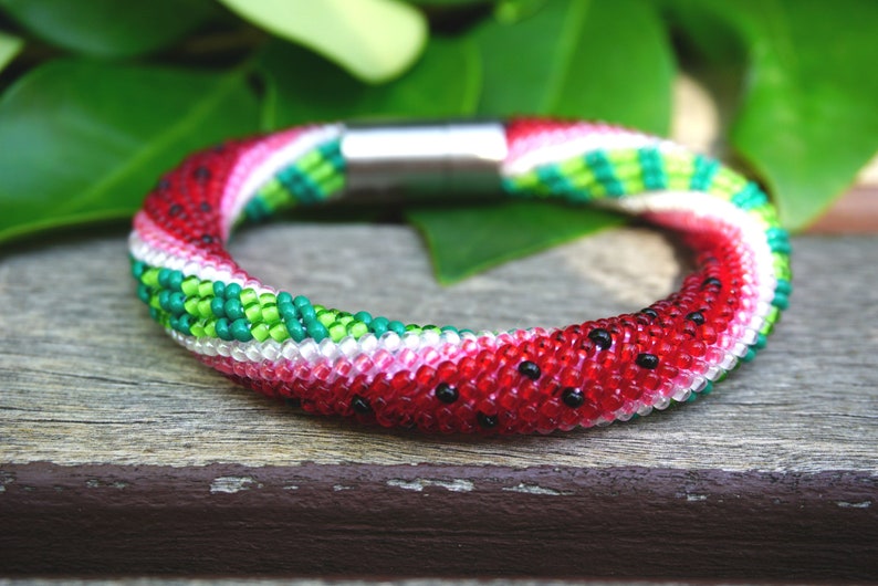 Watermelon Bracelet / Bright Summer Accessory - Etsy
