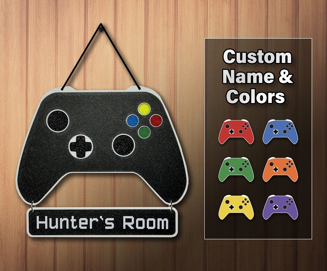 Personalized Video Game Sign | Custom Video Game Controller Door Sign ...
