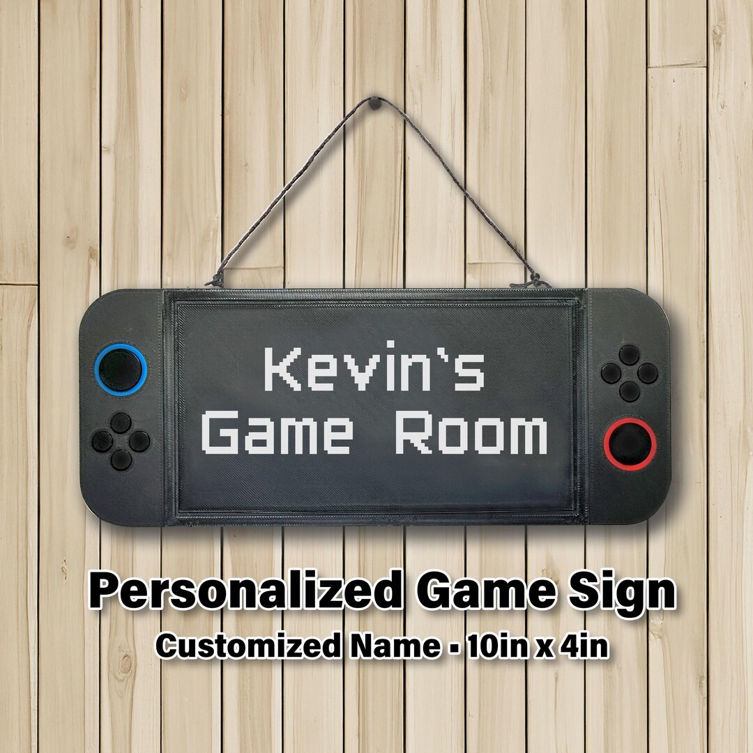 Personalized Video Game Name Sign (10in X 4in) for Door, Wall or Shelf ...
