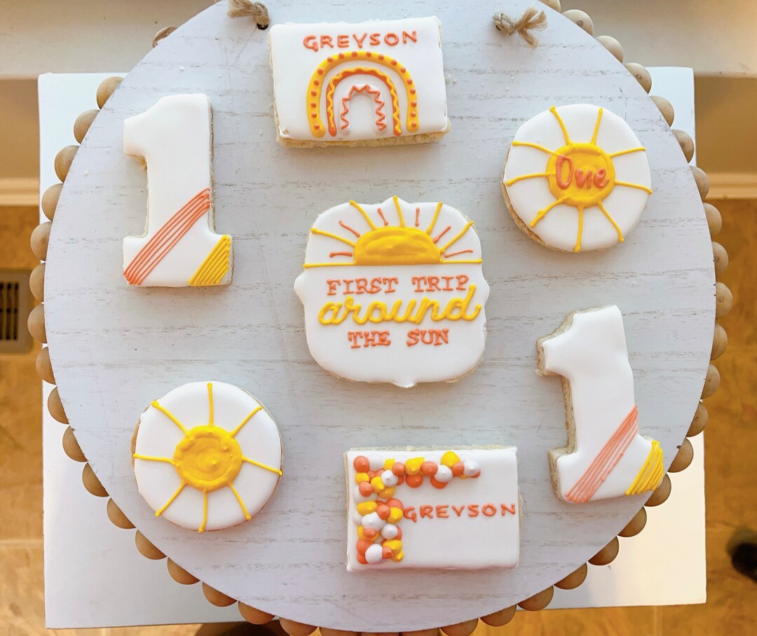 First Trip Around the Sun Custom Sugar Cookies - Etsy
