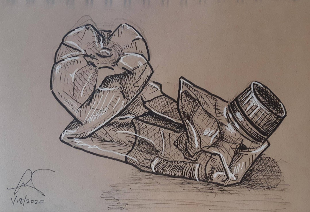 Number 18 Pen and Ink Drawing - Etsy