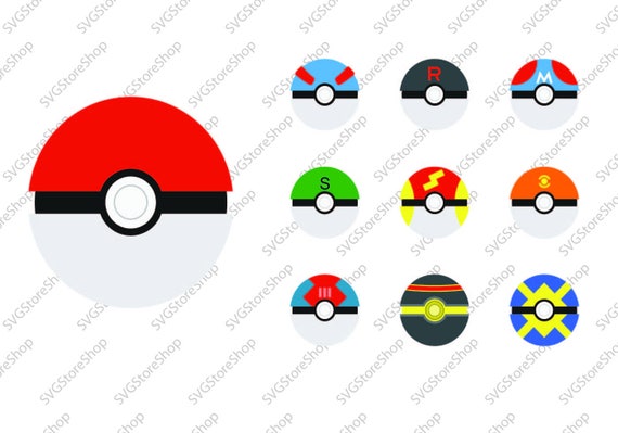 Pokemon ball svg Pokemon go vector Pokemon ball | Etsy