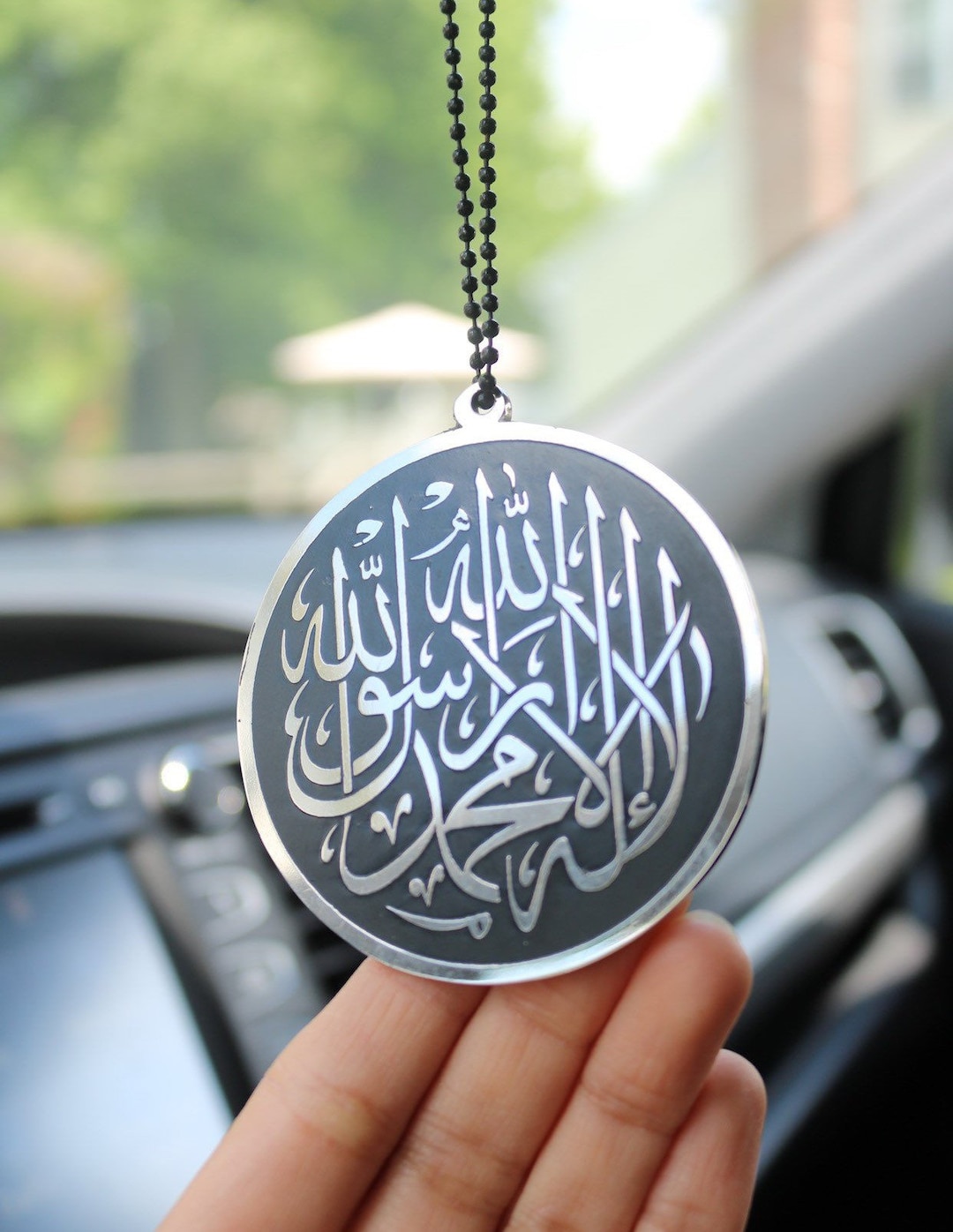 Kalma Shahada Black and Silver Pendant Car Hang Arabic Calligraphy - Etsy