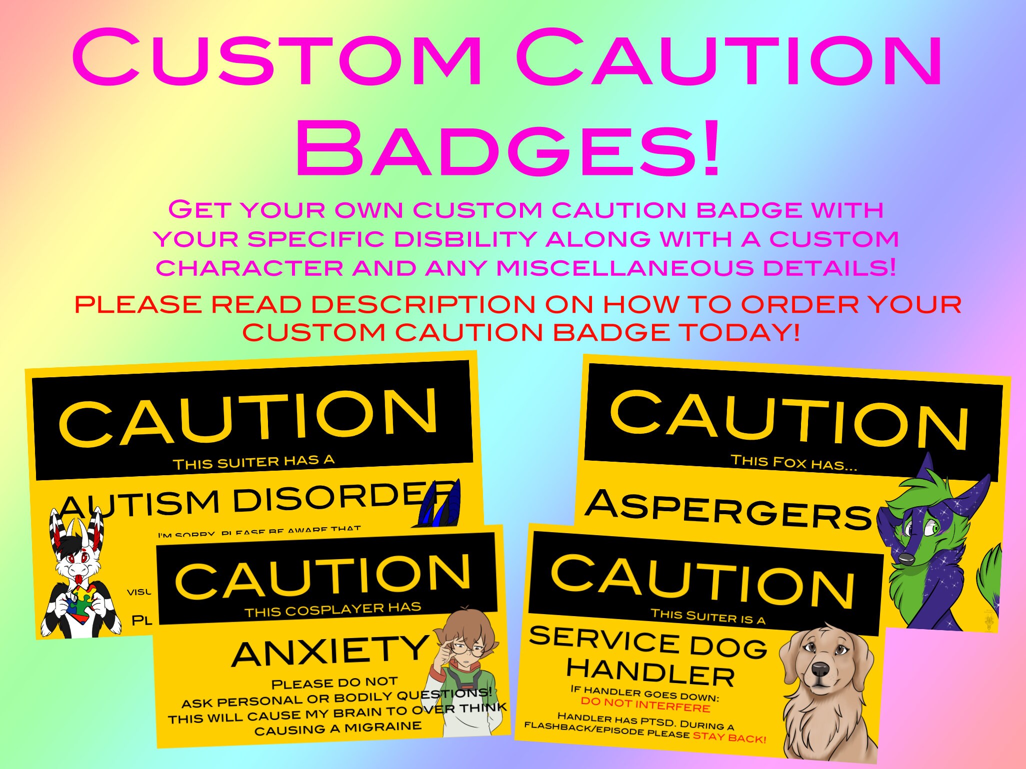 Caution Badges - Etsy