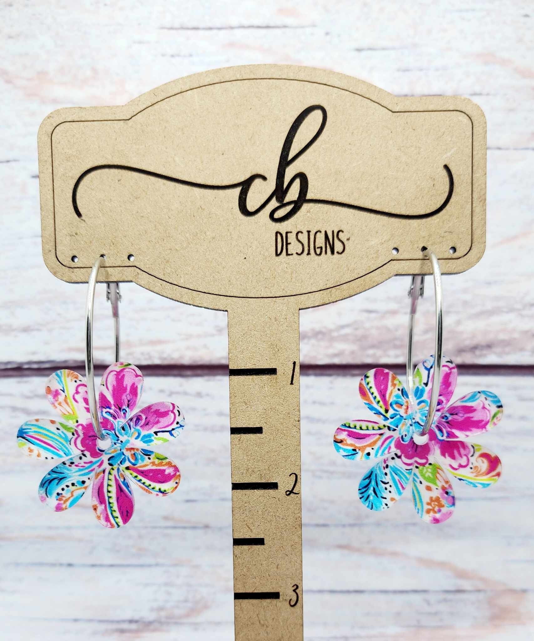 DIGITAL FILE - Hoop Flower Earring SVG File (to Be Attached to Hoops ...