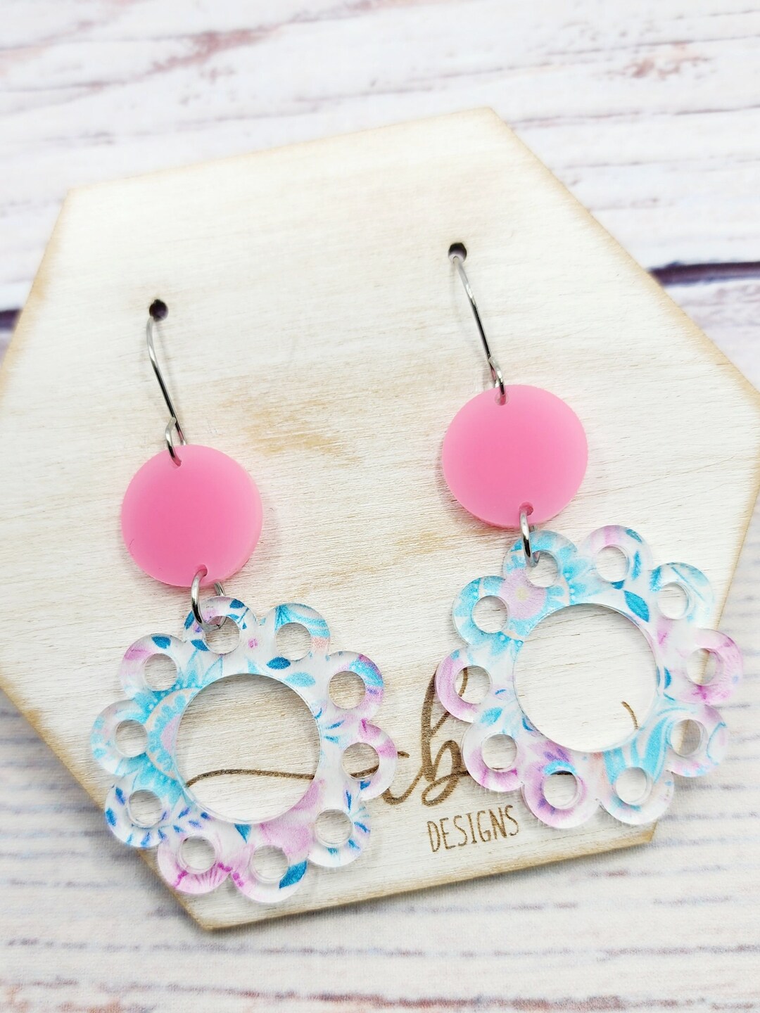 DIGITAL FILE - Circle Flower Earring SVG File - Etsy