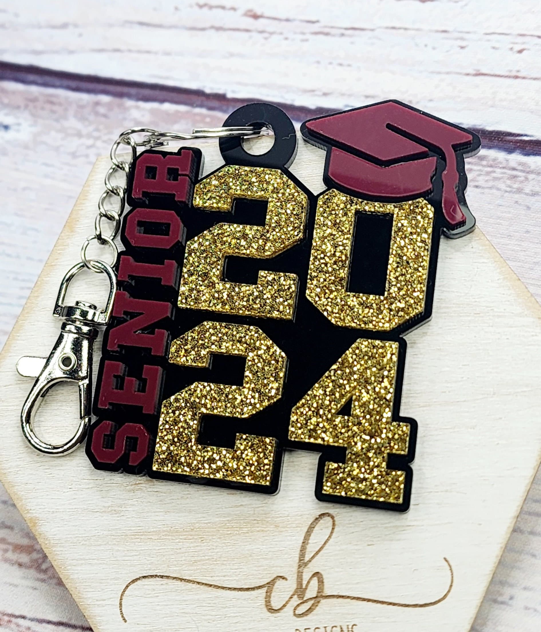 DIGITAL FILE 2024 Senior Keychain SVG File for Laser - Etsy