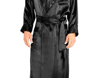 Mens Embroidered Satin Robe Personalized Mr Robe Monogrammed