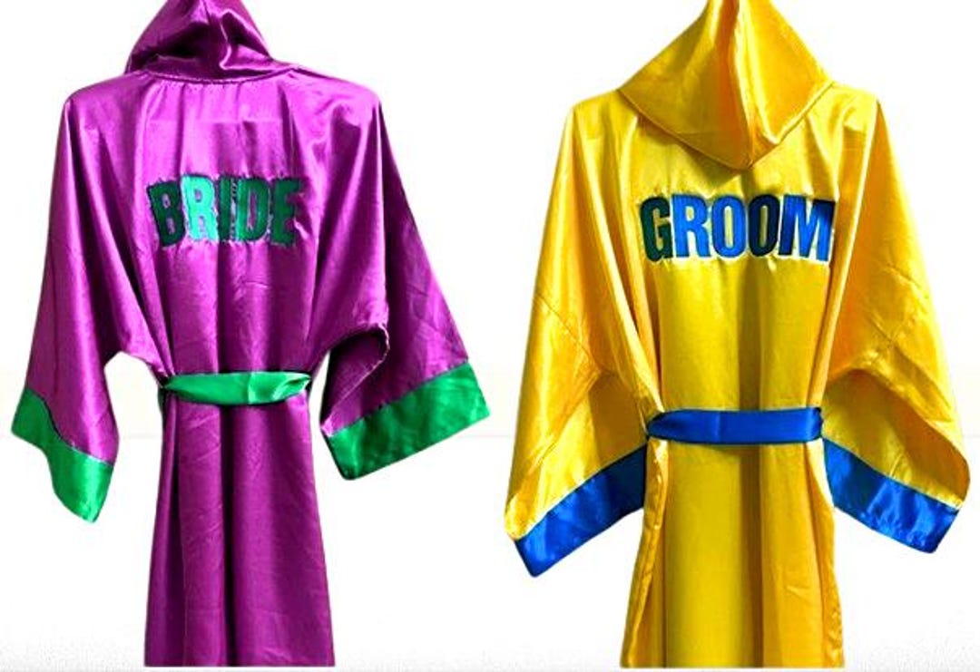 Personalized Silk Satin Boxing Robes, Boxing Robe for Adults, Kids ...