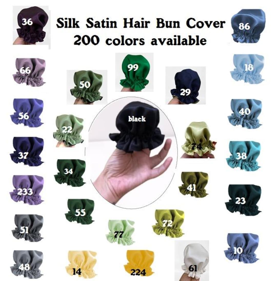 Silk Satin Hair Bun Cover, Silk Satin Hair Bun Holder, Silk Hair ...