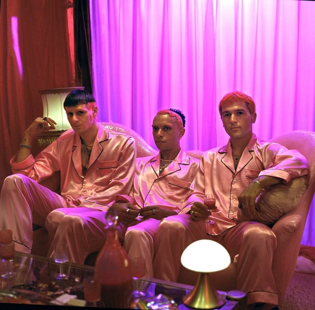 P2-personalized Silk Satin Men Pajamas, Long Sleeves Pajamas Pants ...