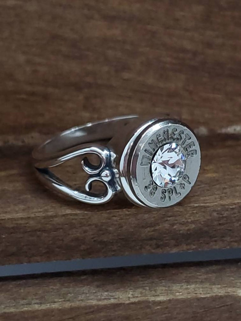 Swirl Heart Bullet Ring Sterling Silver Custom Made - Etsy