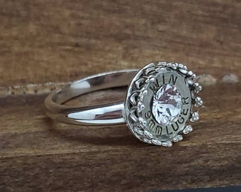 Swirl Heart Bullet Ring Sterling Silver Custom Made - Etsy